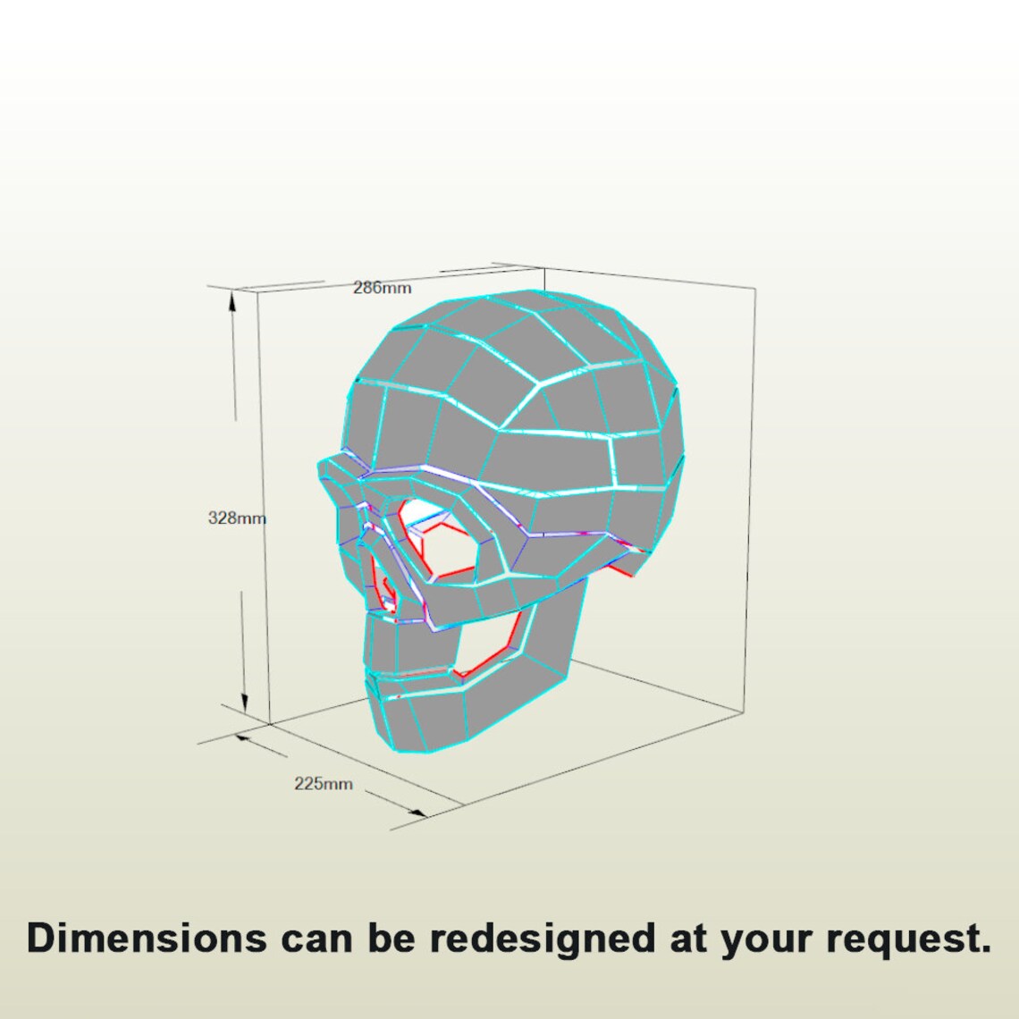 Skeleton Skull Papercraft Template in SVG, PDF, DXF Formats, Make the ...