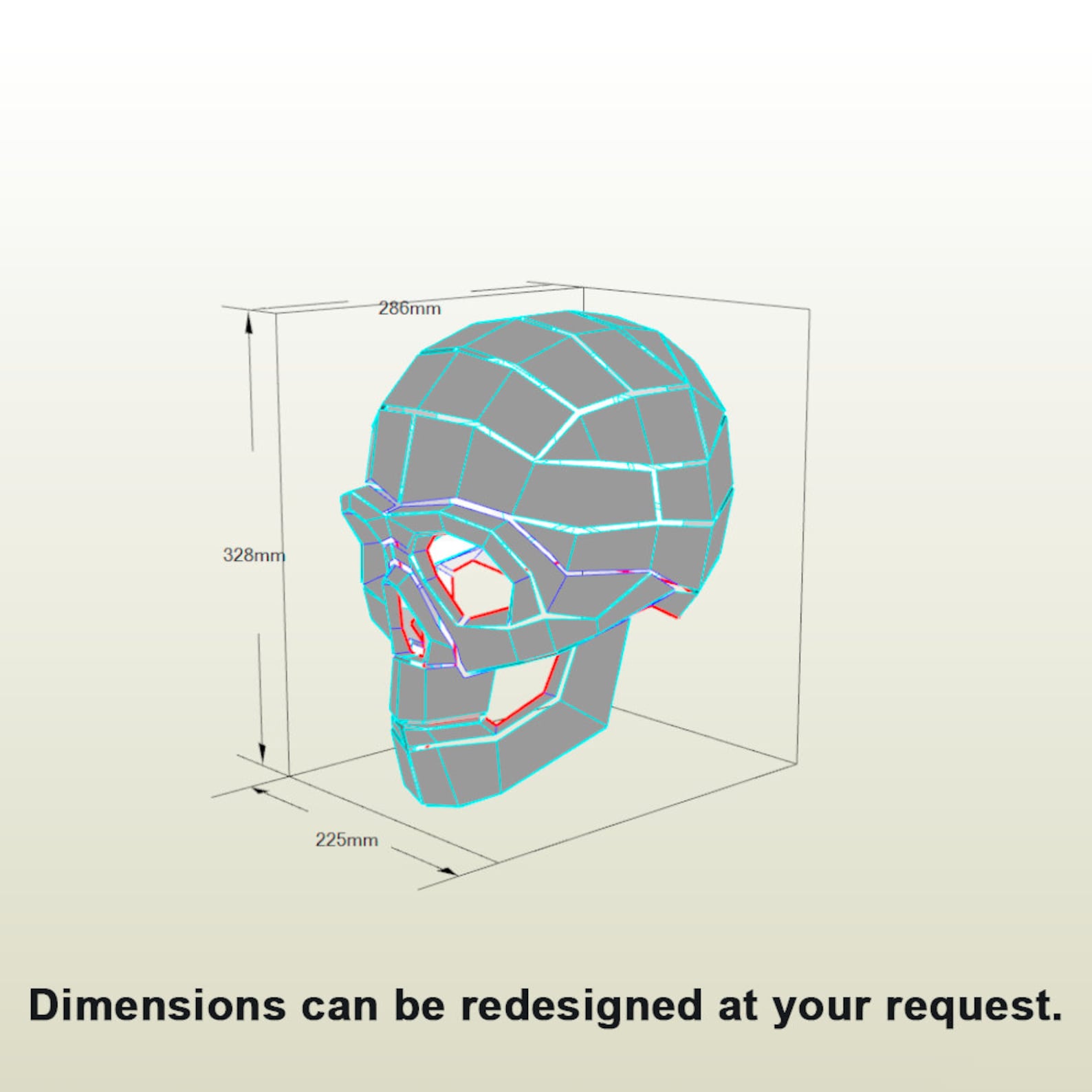 Skeleton Skull Papercraft Template in SVG, PDF, DXF Formats, Make the ...