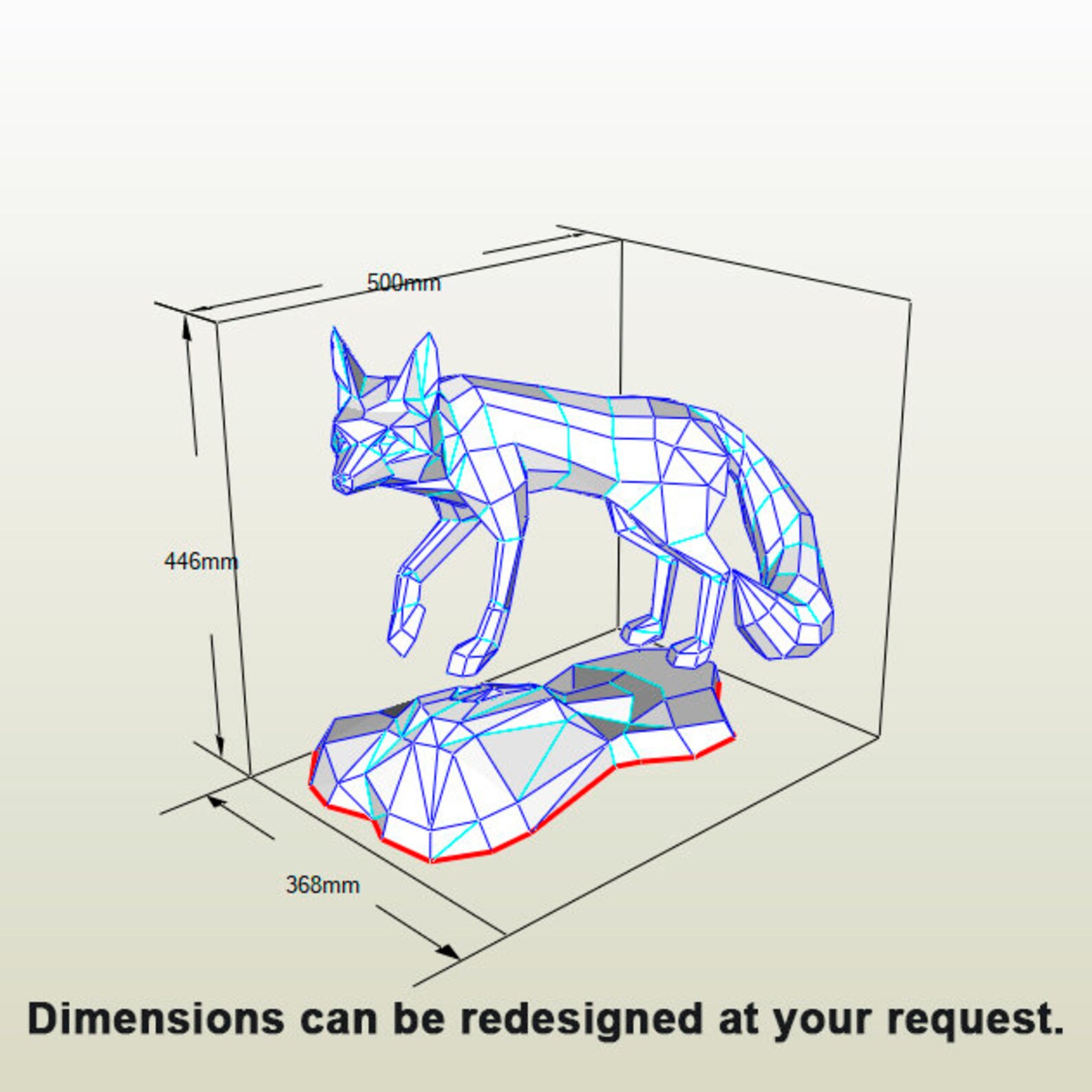 Fox on Stone Papercraft Template in SVG PDF & DXF Formats - Etsy
