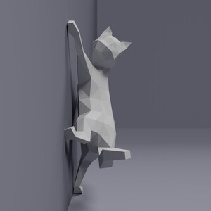 Cat in Wall Papercraft Template in SVG, DXF, PDF Formats, Template for ...