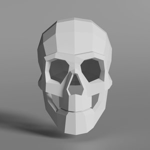 Skeleton Skull Papercraft Template in SVG, PDF, DXF Formats, Make the ...