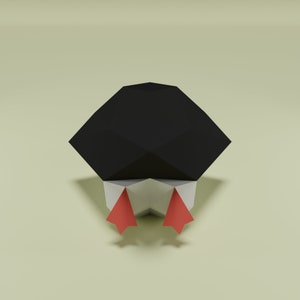 Sliding Penguin Papercraft, in PDF/JPG/SVG Format, 3d Low Poly Paper ...
