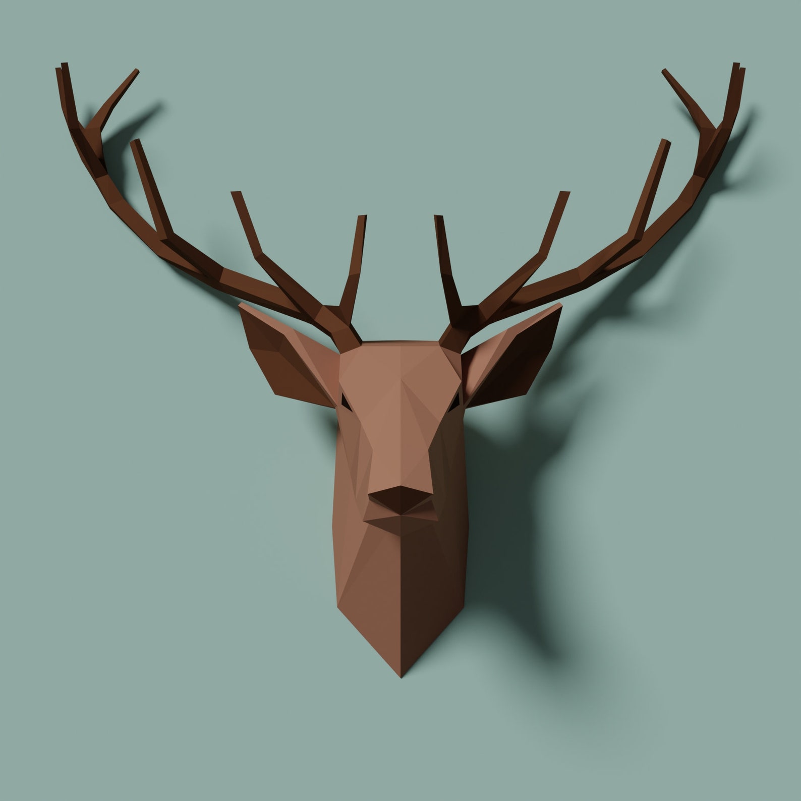 Deer Head Papercraft Printable Paper Deer Template (Instant Download ...