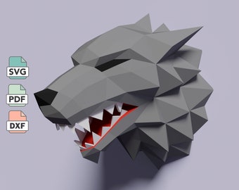 Dragon Papercraft Model Template in SVG JPG DXF Formats 3d - Etsy