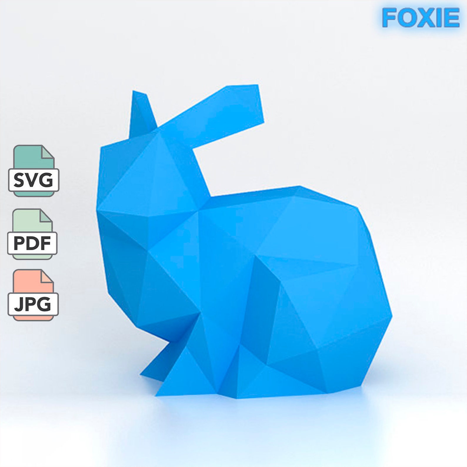 Little Rabbit Papercraft in PDF, JPG & SVG Format Diy, Rabbit Template ...