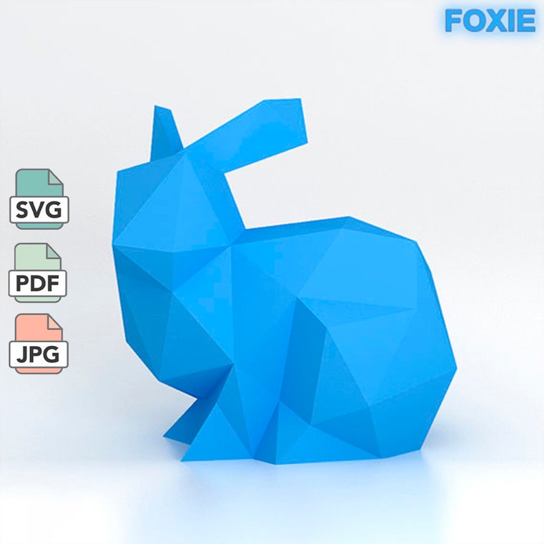 Little Rabbit Papercraft in PDF, JPG & SVG Format Diy, Rabbit Template ...