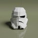 Stormtrooper Helmet Papercraft Template in SVG, DXF & PDF Formats, Low ...