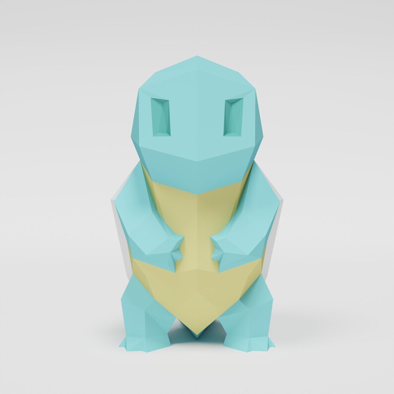 Squirtle Pokemon Papercraft Template in SVG PDF DXF Formats - Etsy