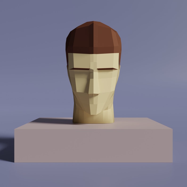 Man Head Papercraft With Hair Make a Asaro Head Just Using a - Etsy