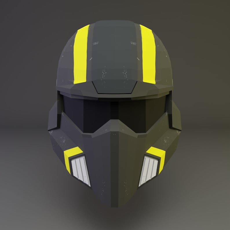 Helldivers 2 Helmet Papercraft Template, Cosplay Prop (SVG, DXF, PDF ...