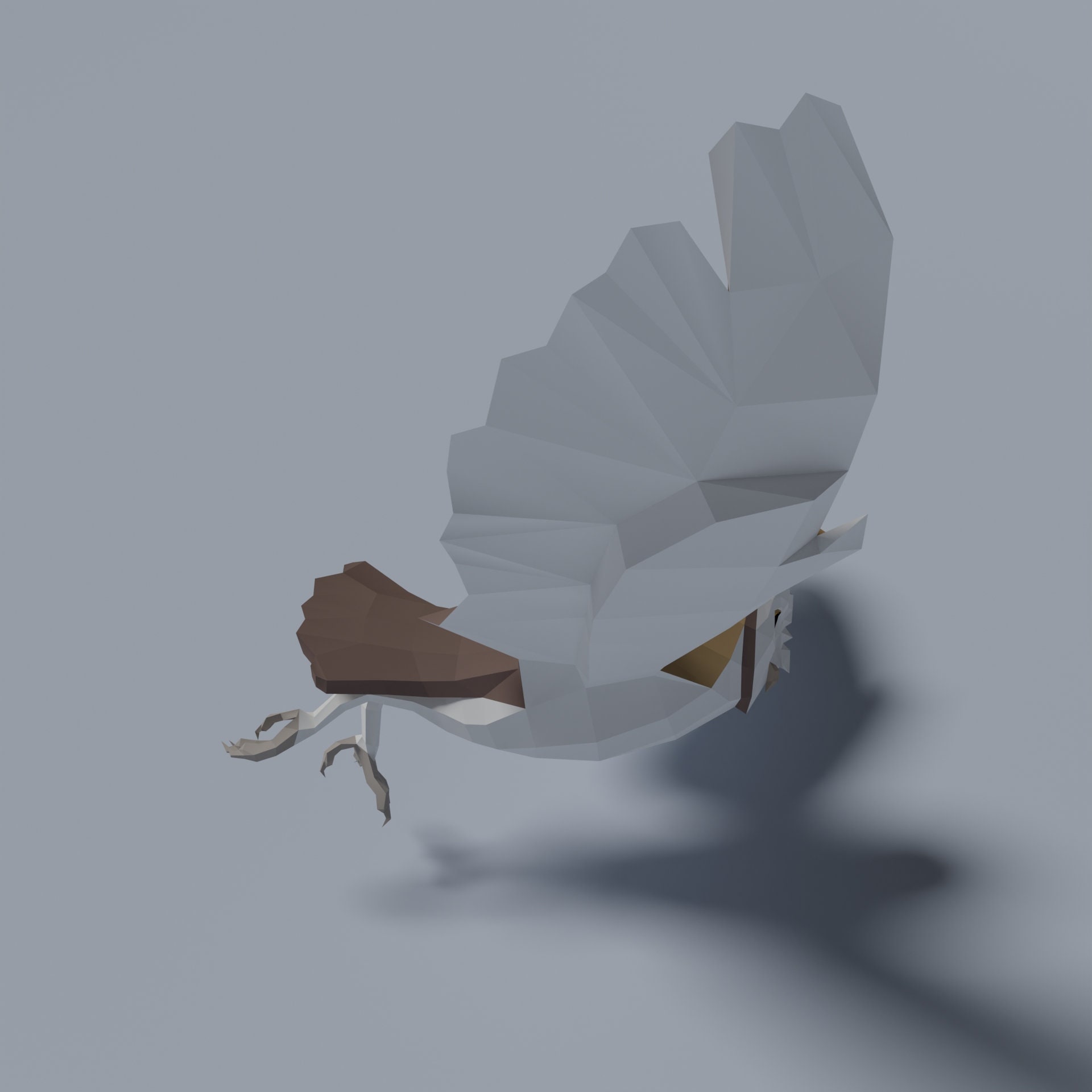 Flying Owl Papercraft Template, 3D Low Poly Model (SVG, DXF, PDF ...