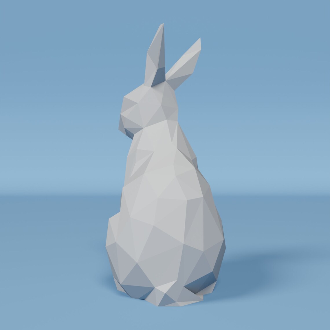 3D Rabbit Papercraft Template, Low Poly Hare Model (SVG, PDF, DXF) - Etsy