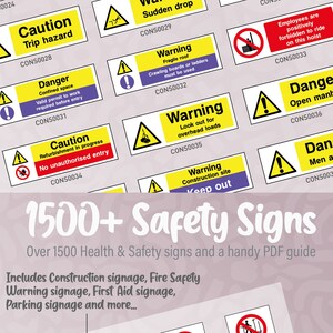 Safety Signage Vector Bundle Site Safety Fire Signage First Aid Road Safety Warning Signs ...