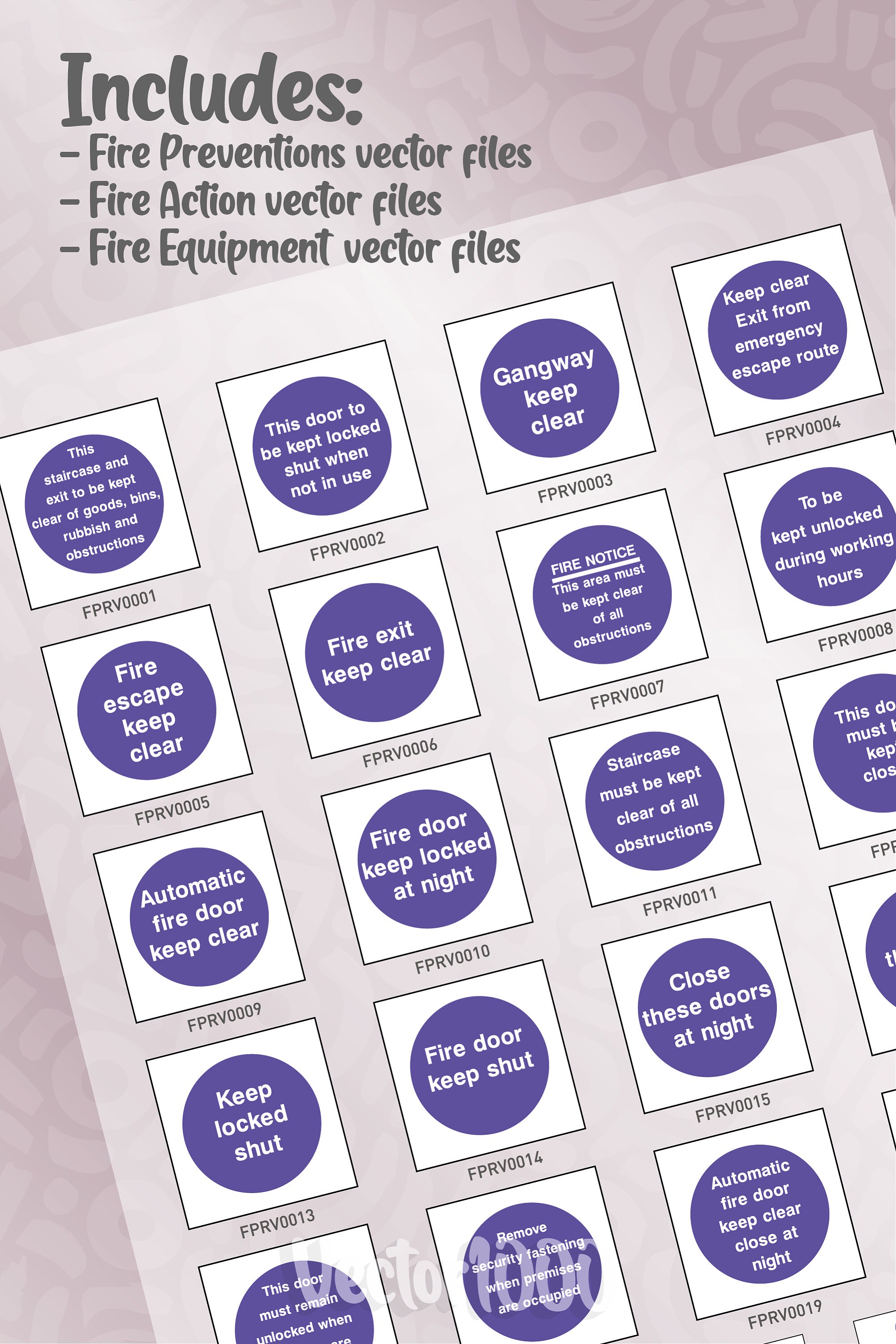 Fire Safety Vector Bundle Fire Exit Fire Signage Fire Point Fire Action ...