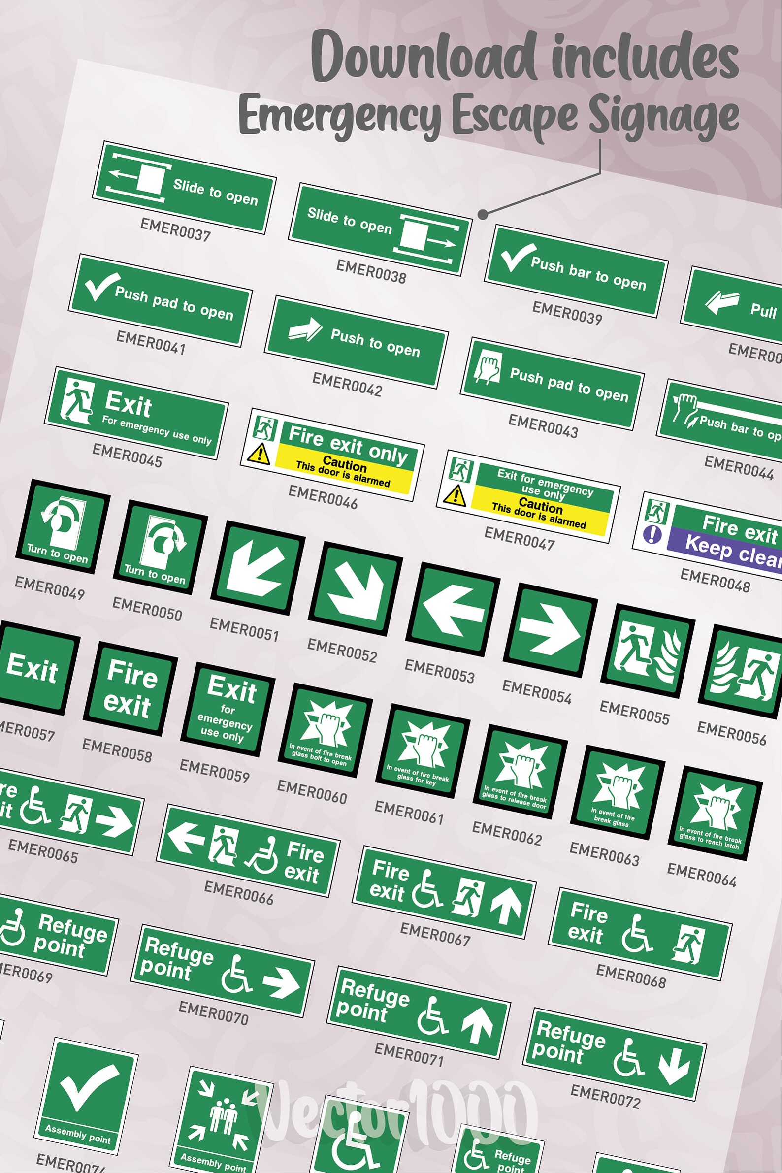 Fire Safety Vector Bundle Fire Exit Fire Signage Fire Point Fire Action ...