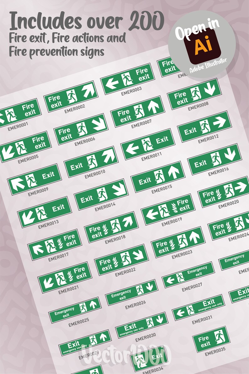 Safety Signage Vector Bundle Site Safety Fire Signage First Aid Road ...
