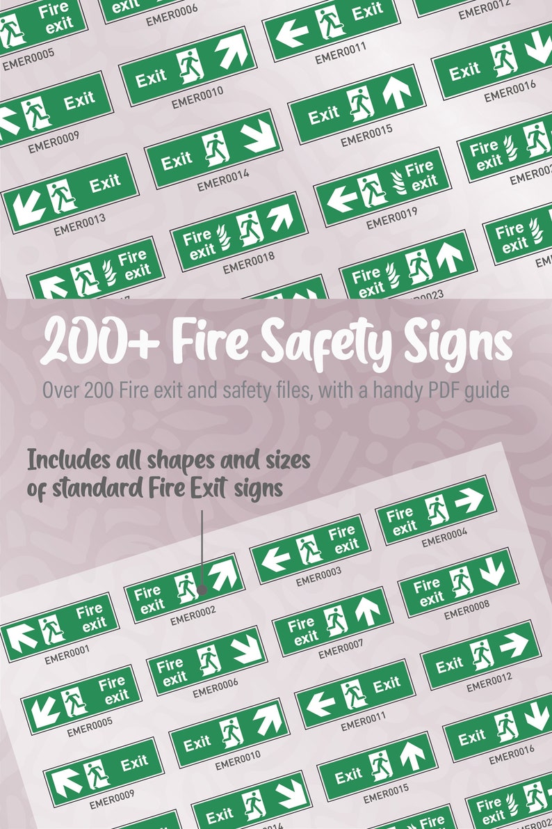 Fire Safety Vector Bundle Fire Exit Fire Signage Fire Point Fire Action ...