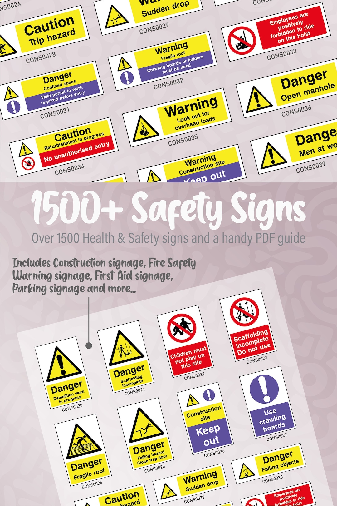 Safety Signage Vector Bundle Site Safety Fire Signage First Aid Road ...