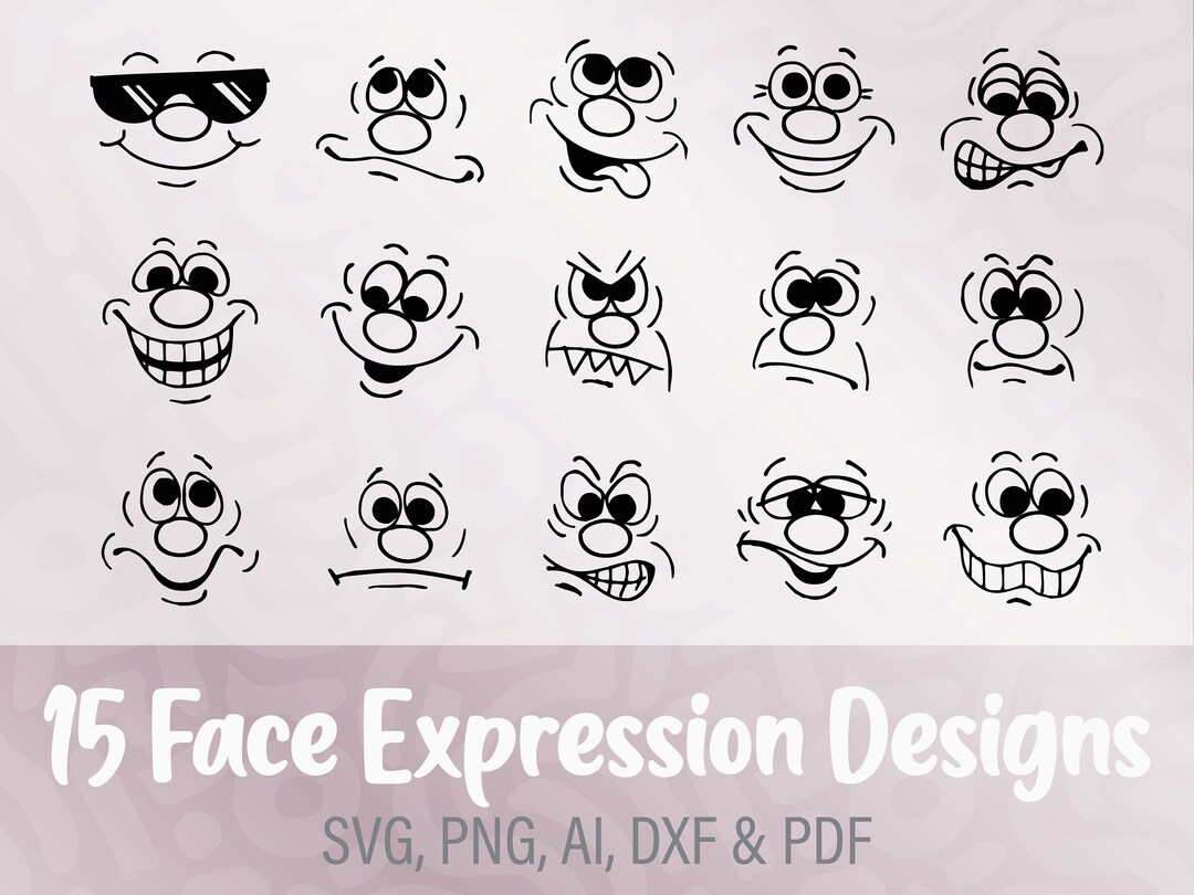 Face Expressions Svg Character Svg Happy Faces Svg Angry - Etsy Canada