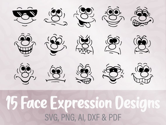 Face Expressions Svg Character Svg Happy Faces Svg Angry - Etsy Canada