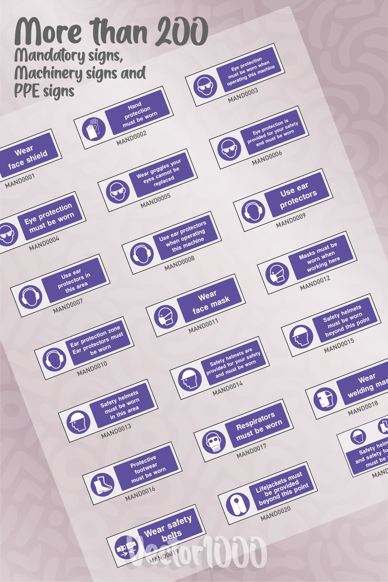 Safety Signage Vector Bundle Site Safety Fire Signage First Aid Road ...