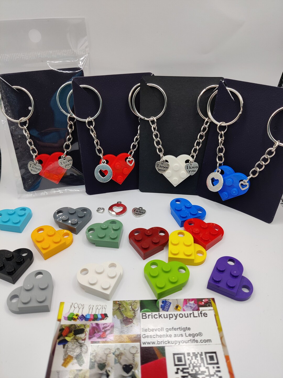 Heart Pendant Lego® With Heart - Charms ® Clip-on Brick. Many Colours ...