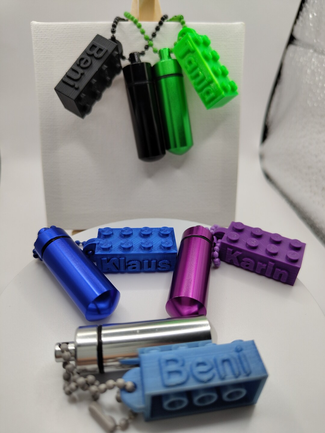 Keychain With Personalized Terminal Block and Metal Capsule for ...