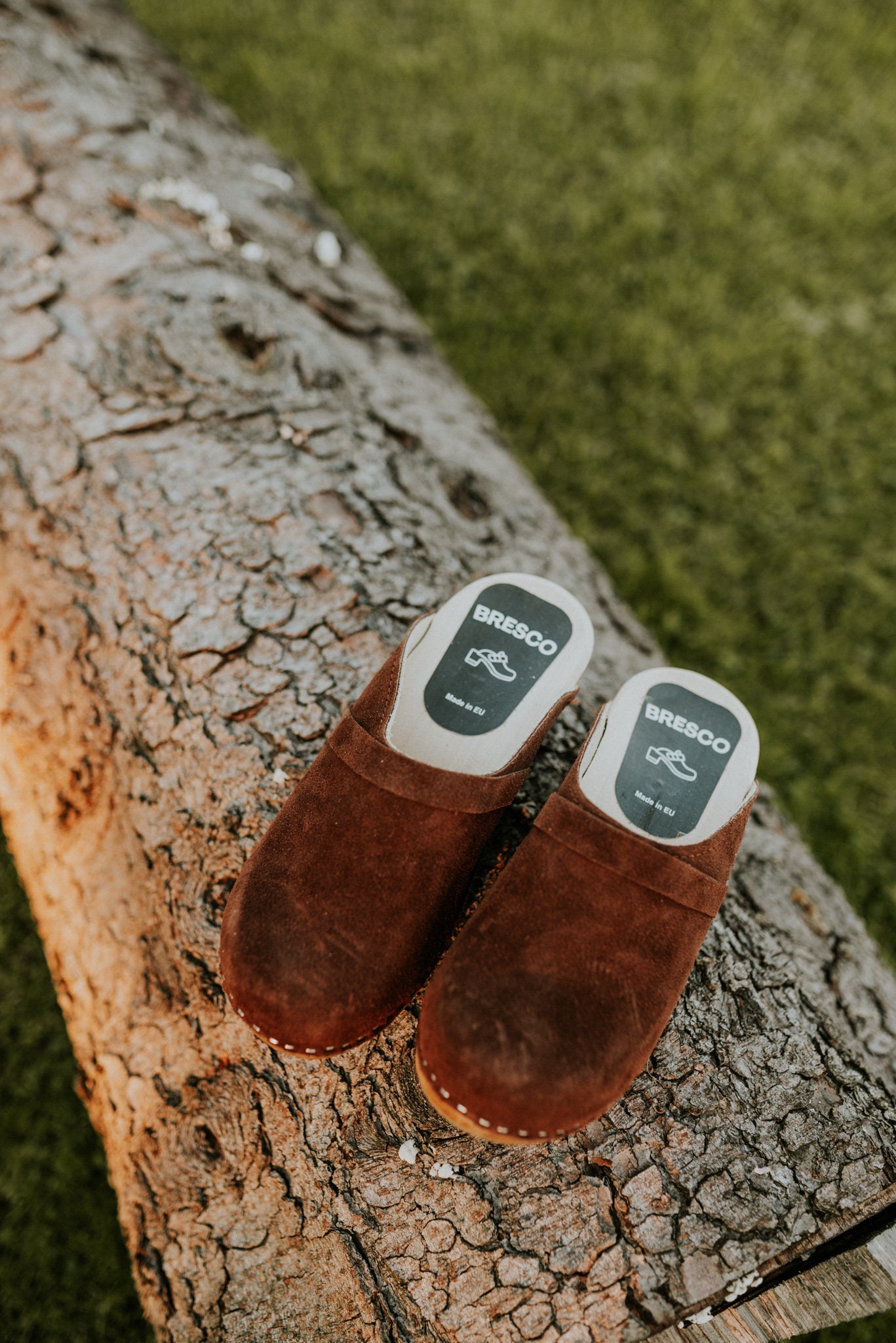 Swedish Wooden Clogs Made of Natural Suede Leather in Brown and Wooden ...