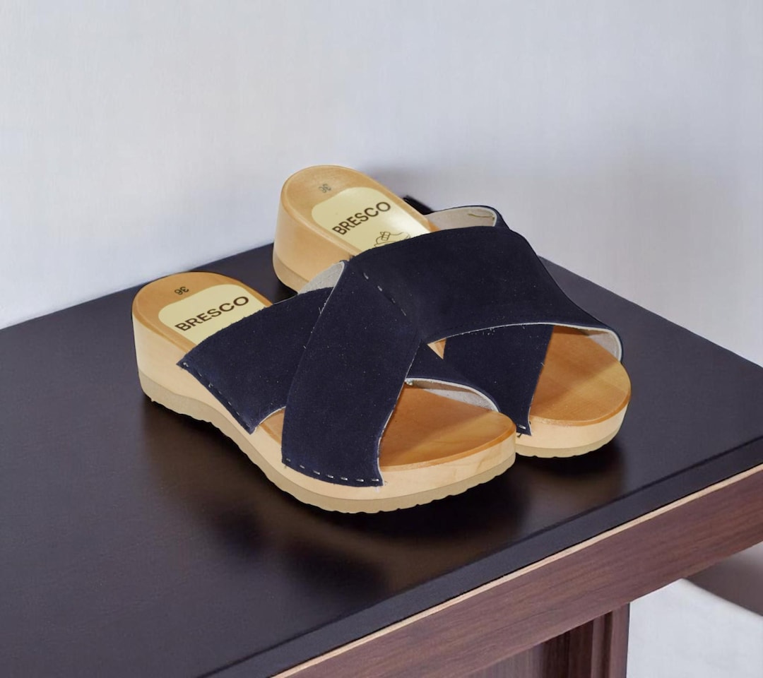 Swedish Garden Wooden Clogs for Women With an Open Toe and Buckle, Made ...