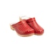 Handmade Red Leather Clogs – Perforated Swedish Wooden Shoes - Etsy