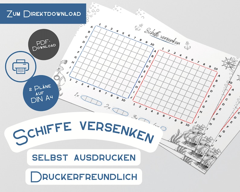 Printable Battleship Game, Couples Night, Game Night, Download, Gift ...