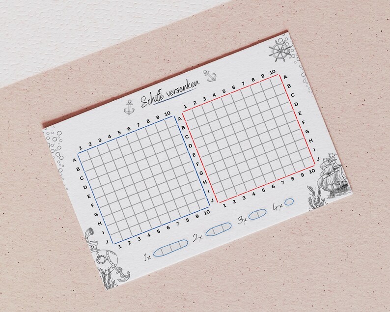 Printable Battleship Game, Couples Night, Game Night, Download, Gift ...