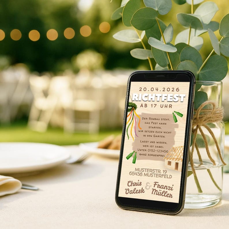Topping-out Ceremony Invitation – Digital Invitation Card for House ...