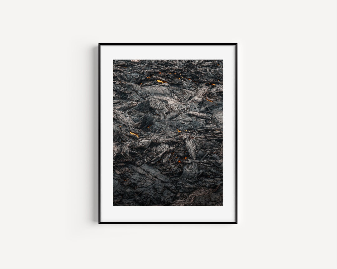 Lava Print Volcano Poster Lava Eruption Print Eruption Print Iceland ...