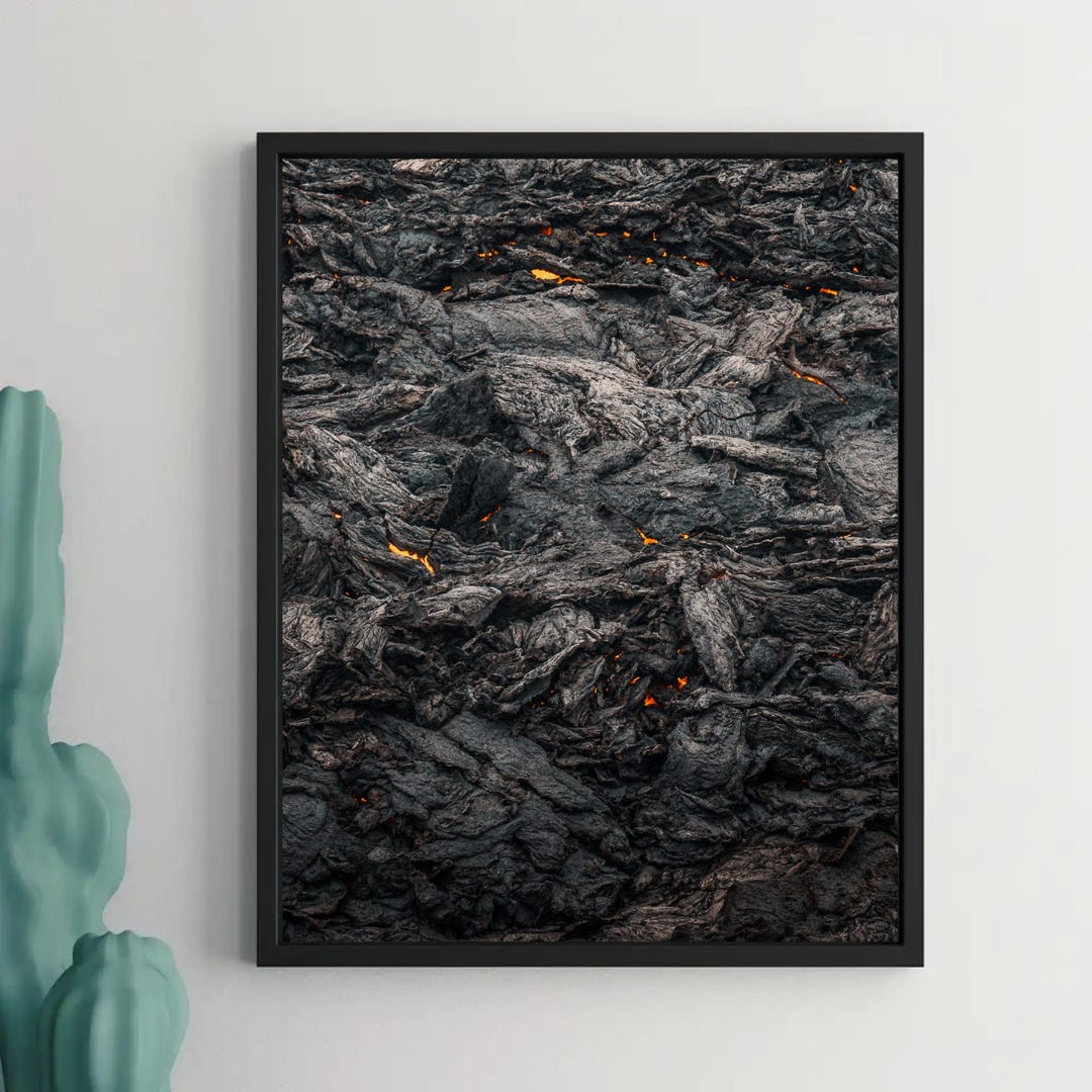 Lava Print Volcano Poster Lava Eruption Print Eruption Print Iceland ...