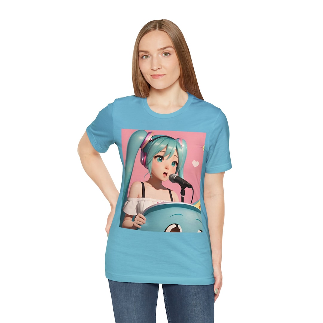 Miku T-shirt, Hatsune Miku Merch, Vocaloid Anime Tee, Trending Pop Star ...