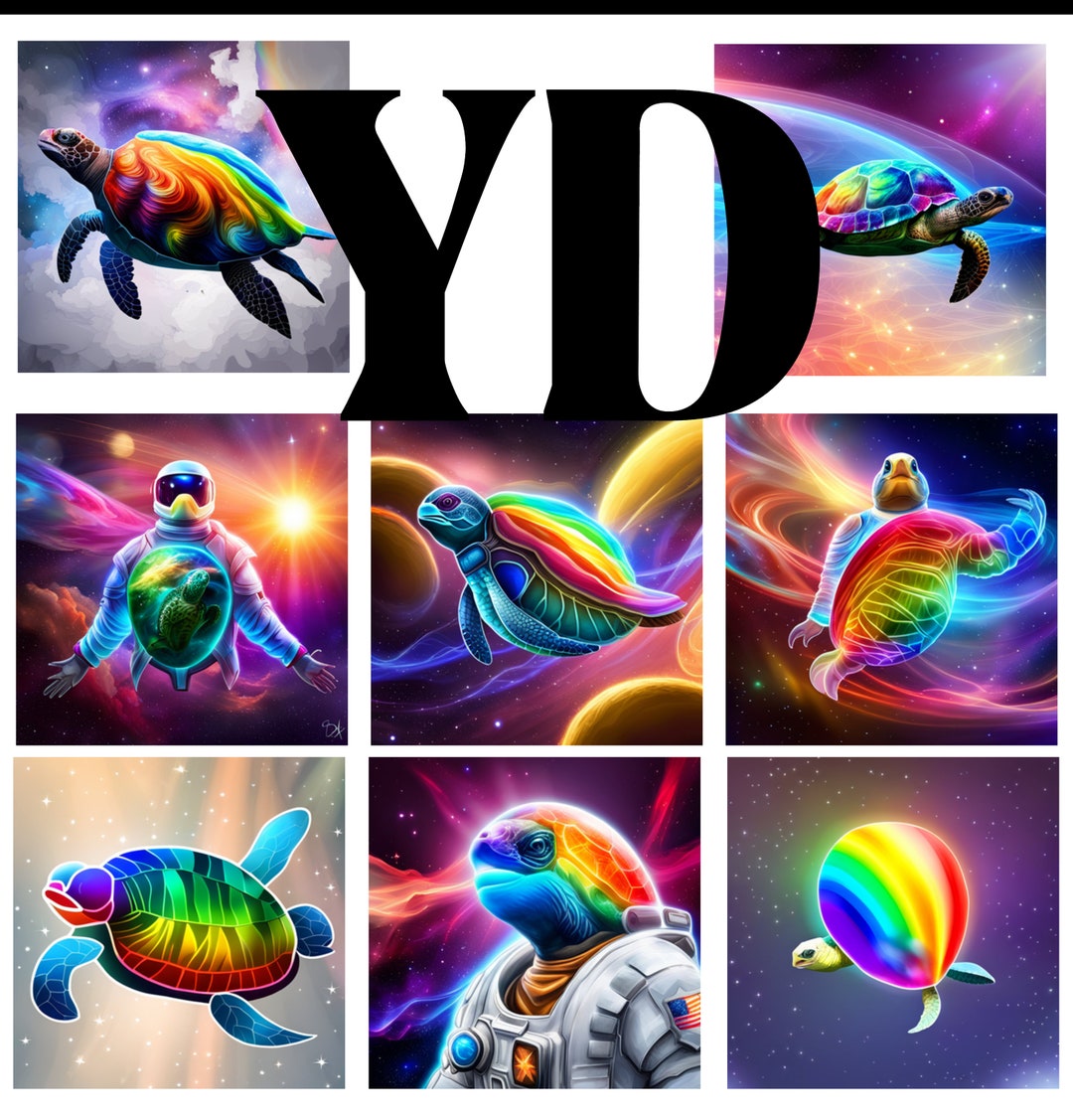Cute Turtle PNG, Rainbow Turtle Clipart, Digital Download, Graphic ...