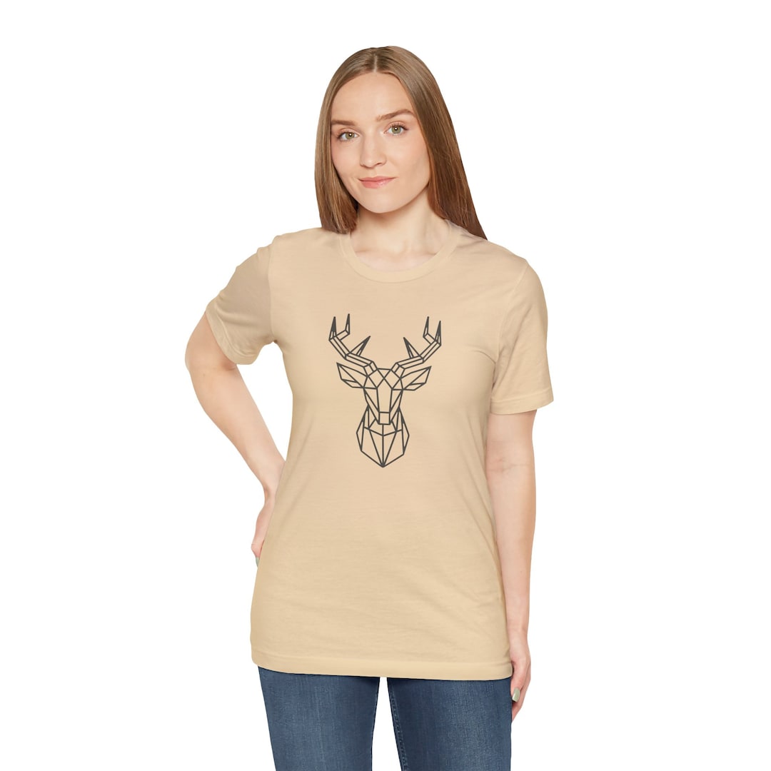 Symmetry Deer Shirt, Clean Lines Design Tee, Minimalist Geometry ...