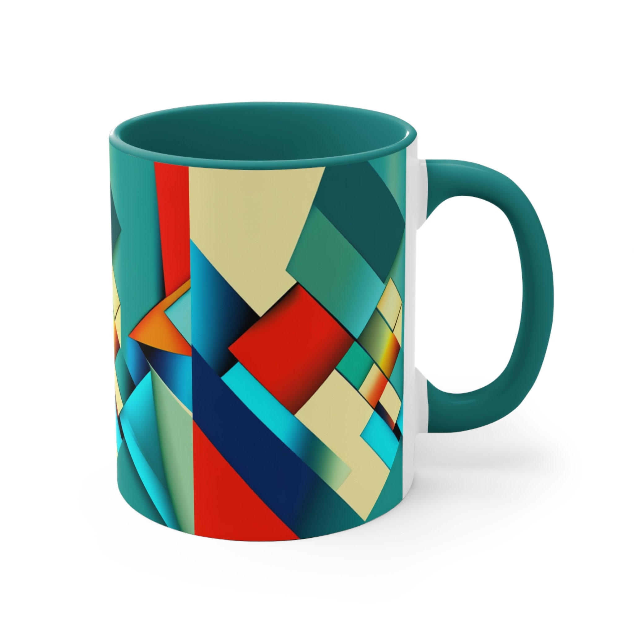 Abstract Mug With Geometrical Design, Unique Shapes and Patterns, Cool ...