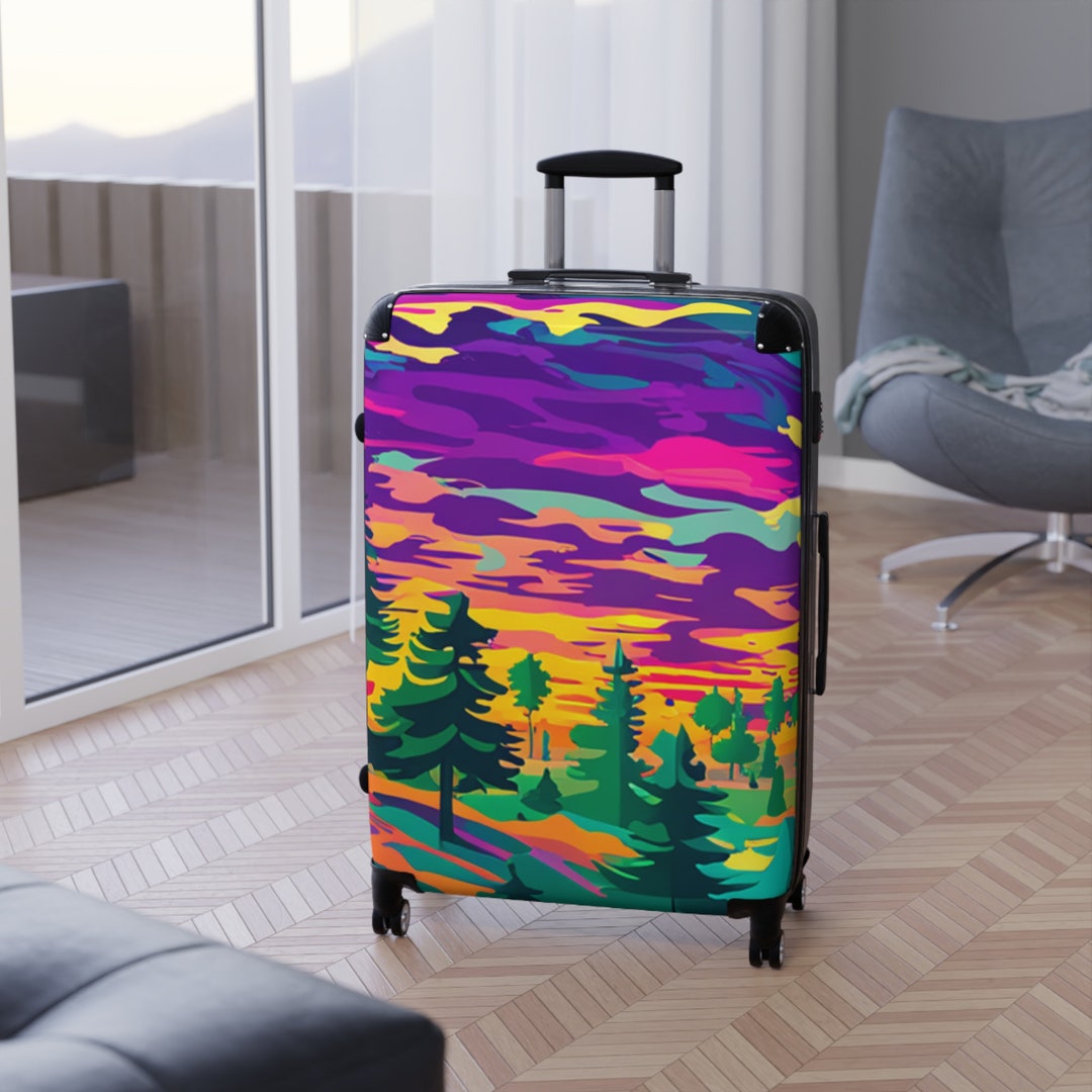 Nature Scene Suitcase, Camouflage Luggage, Cool Travel Bag, Festive ...