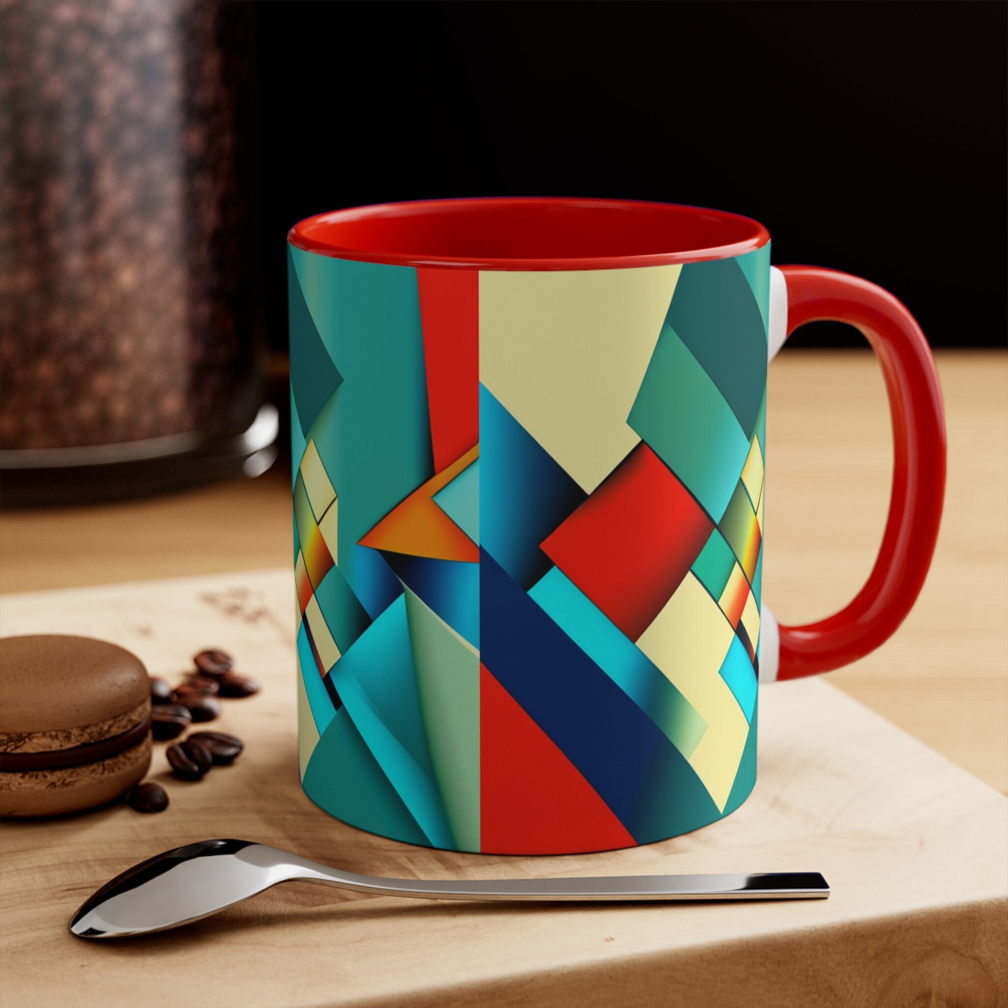 Abstract Mug With Geometrical Design, Unique Shapes and Patterns, Cool ...