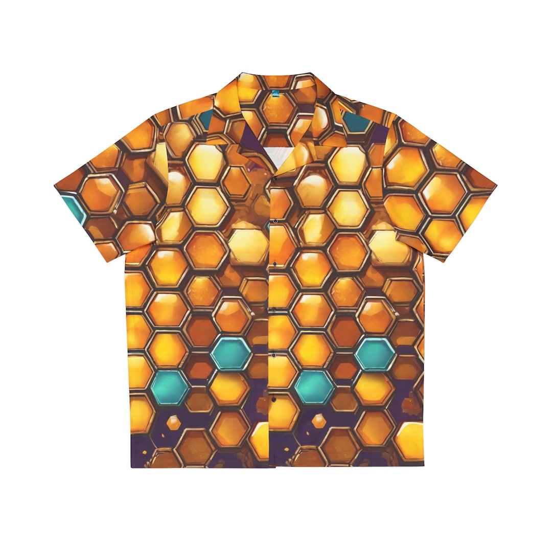 Men's Hawaiian Honey Comb Shirt Bee Lover Tee Bee Keeper - Etsy
