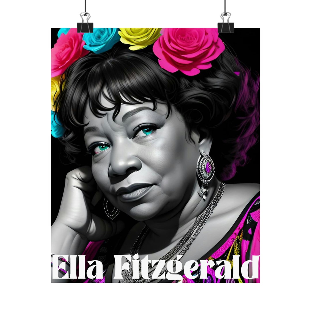 Ella Fitzgerald Colorful Poster, Unique Jazz Music Art, Housewarming ...
