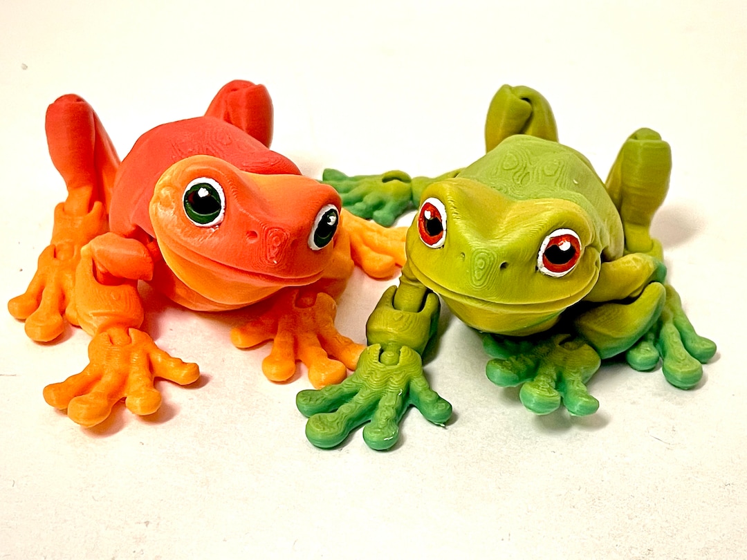 Cute Frog Fidget Toy Articulated Flexi Frog Toy Eyes Hand Painted 3d ...