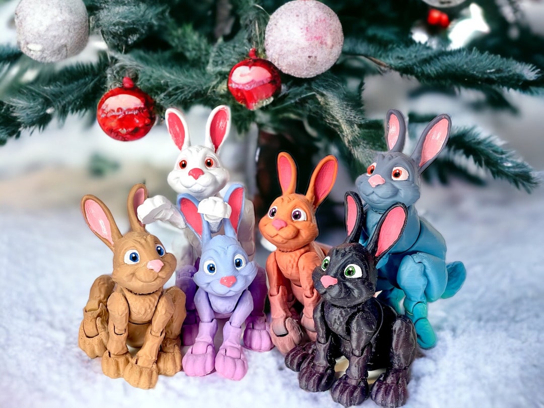 Easter Bunny Rabbit Fidget Toy Hand Painted Rabbit Toy Bunny 3D Printed ...