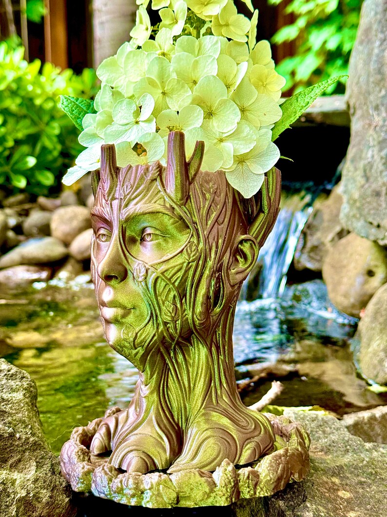 3D Printed Tree Woman Face Planter: Modern Art Vase - Etsy