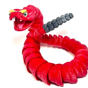 Rattlesnake Snake 3d Printed Articulated Snake Flexible Fidget Toy Head ...