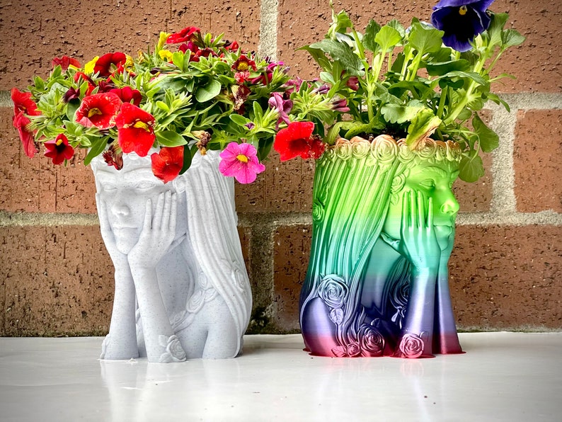 Woman Head Planter Flora Flower Pot Woman Succulent Plante/plant Lover ...