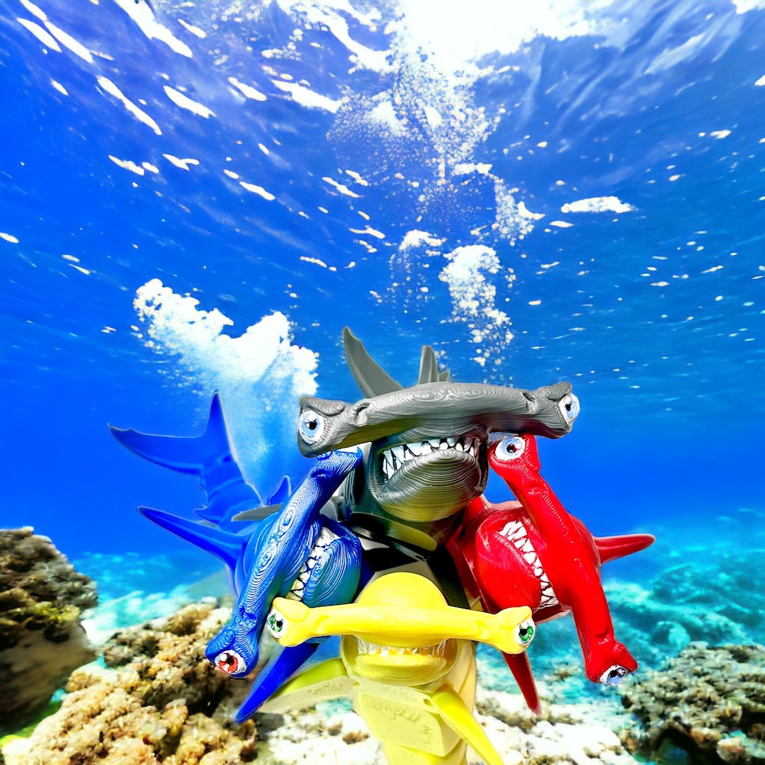 3D Printed Articulating Flexible Shark Sensory Toy Gadget Fidget Desk ...