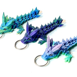 Fidget Keychain Baby Crystal Dragon Toy 3D Printed Eyes Painted Cute ...